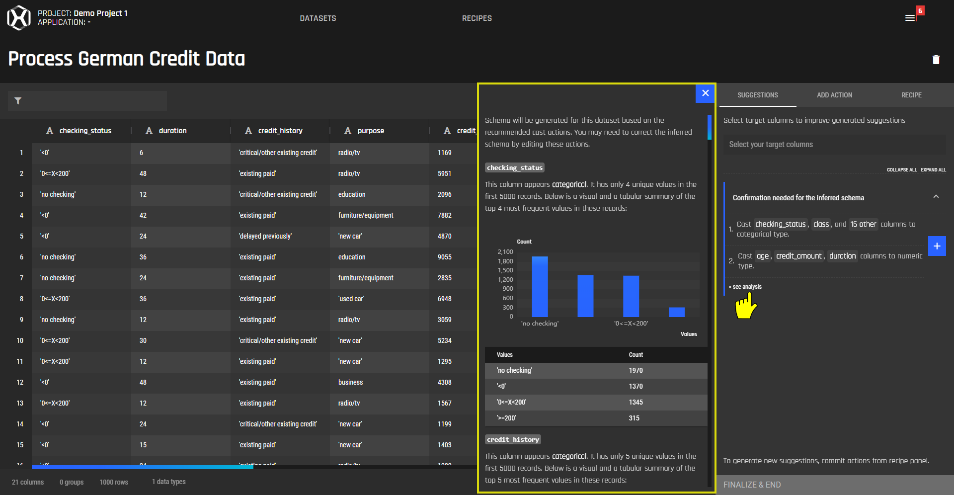 Using The Data Preparation Module Ai And Analytics Engine Documentation